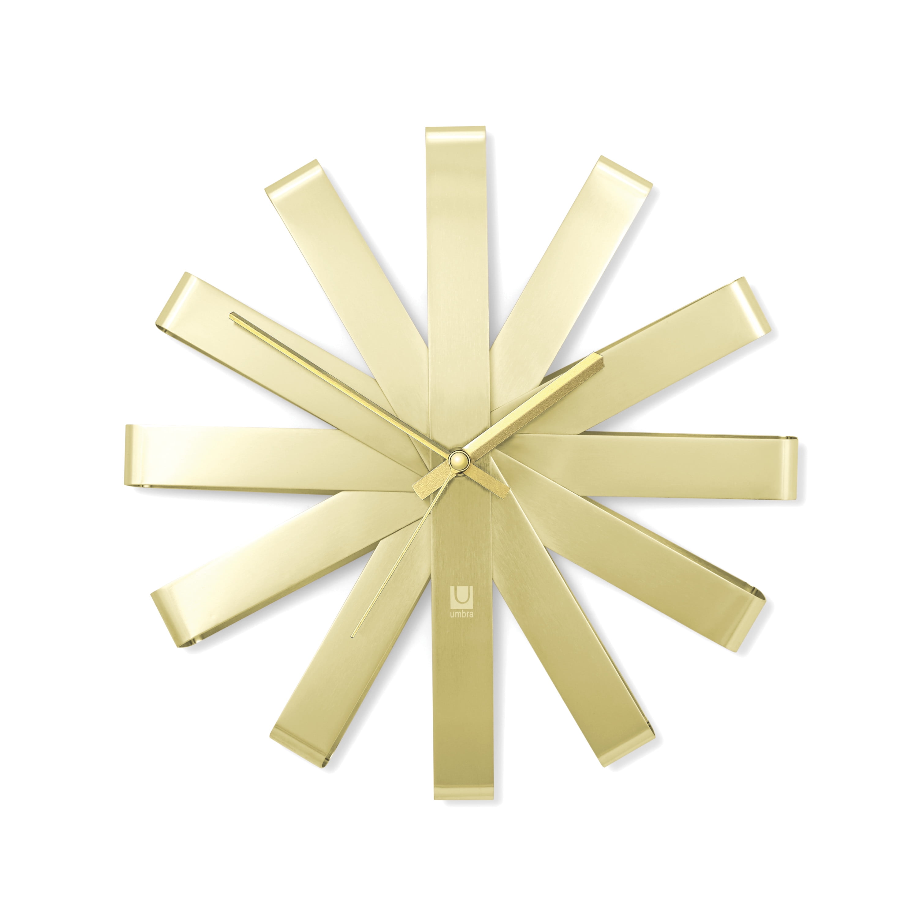 Umbra 12" Ribbon Metal Wall Clock, Brass - Walmart.com