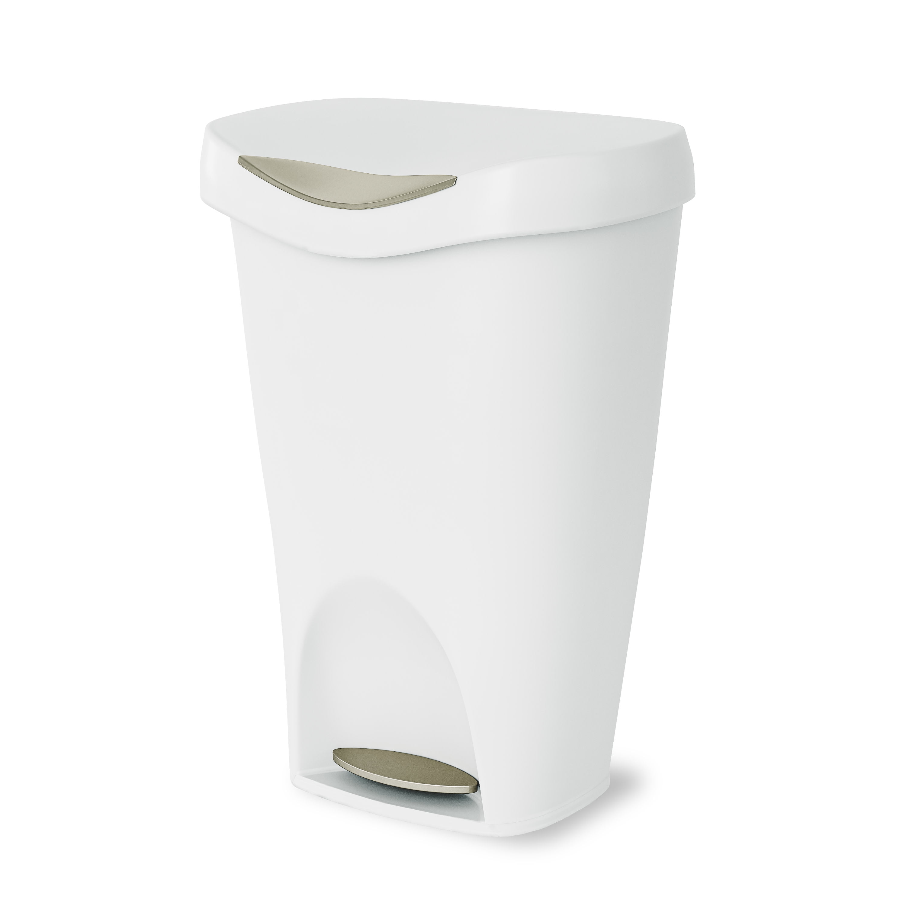 Umbra 13 Gallon Trash Can, Brim Plastic Step On Kitchen Trash Can ...