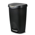 Umbra 13 Gallon Brim Plastic Step Trash Can with Soft Close Lid ...