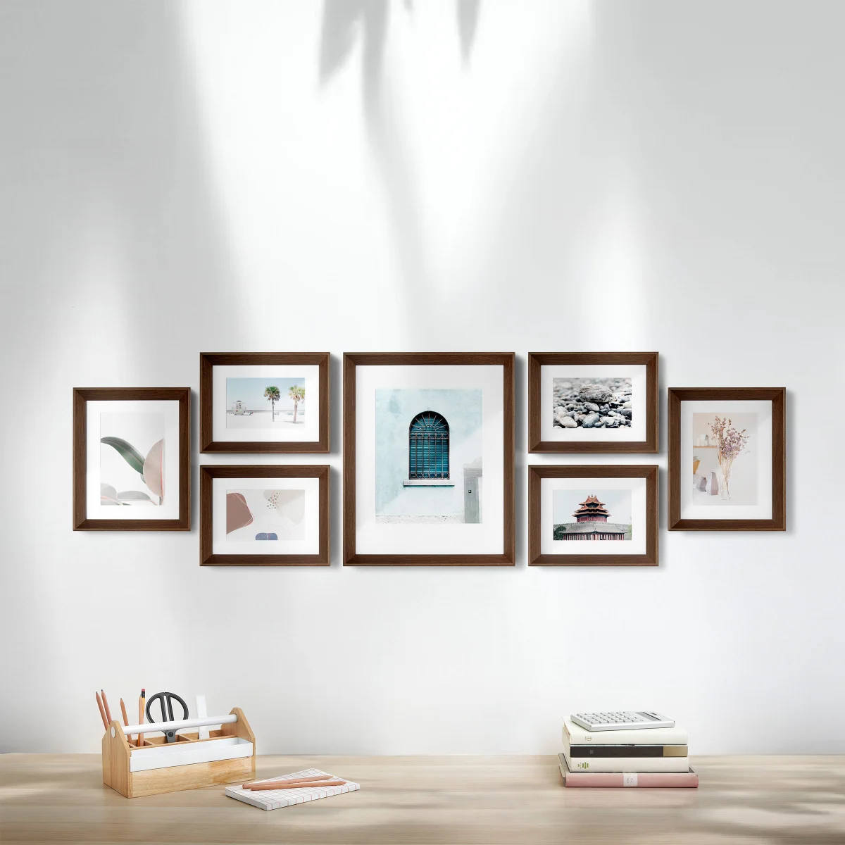 Umbra Gallery Photo Frames 7 Piece Aged Walnut - Walmart.com