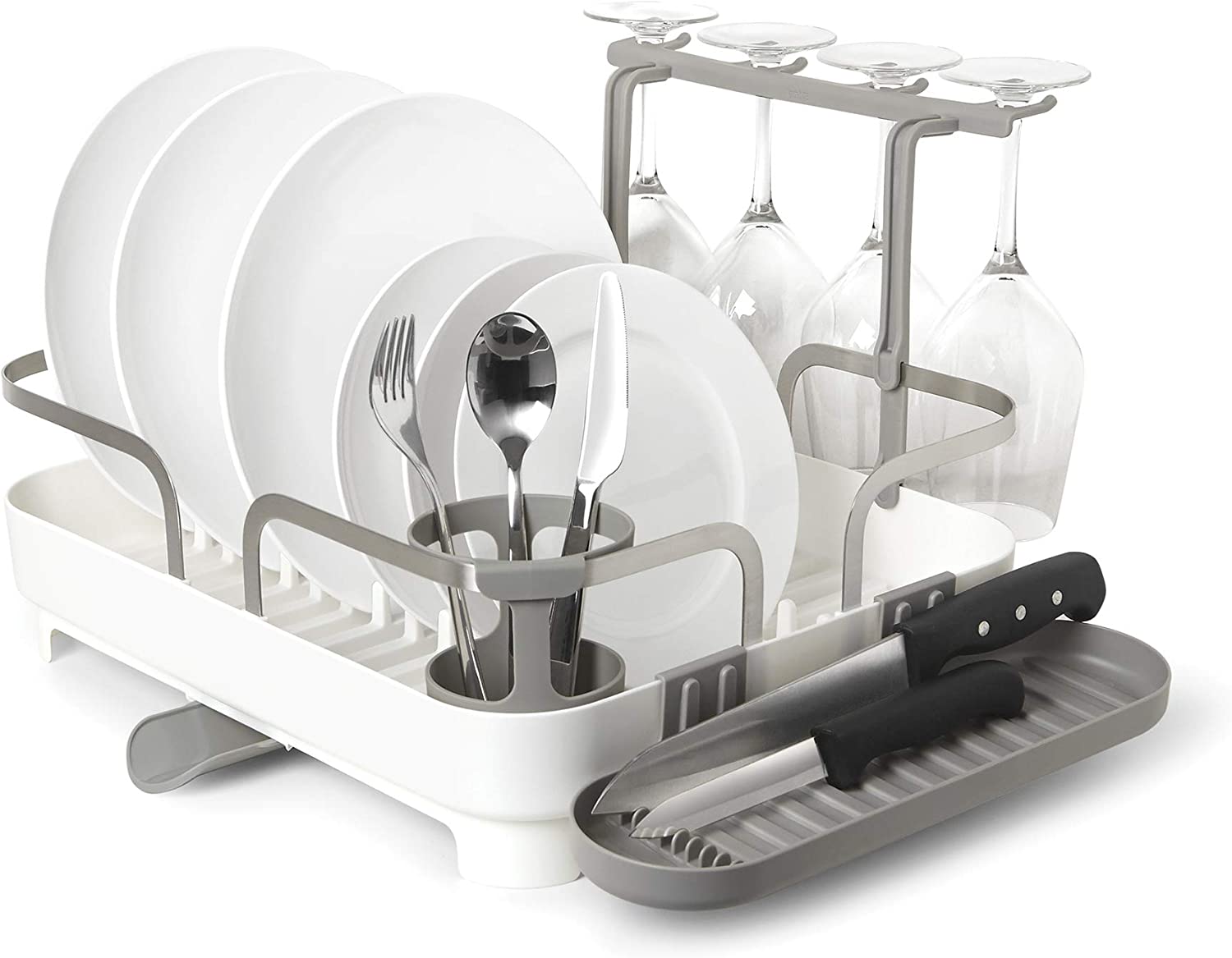 Umbra Holster Dish Rack– Molded Plastic Dish Drying Rack with Drainage ...