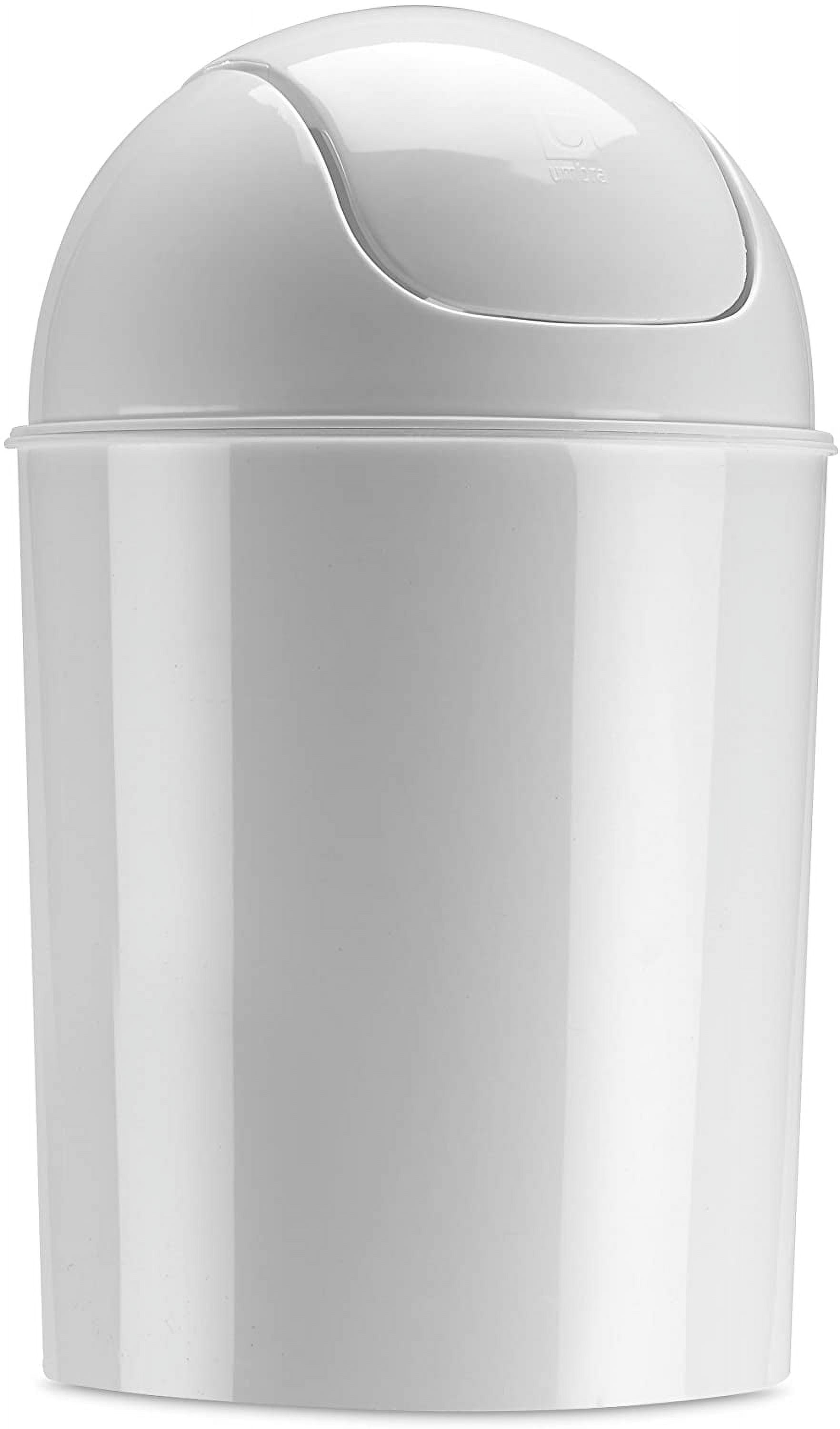 Umbra Stylish Mini Waste Can, 1-1/2 Gallon Swing Lid for Bedroom ...