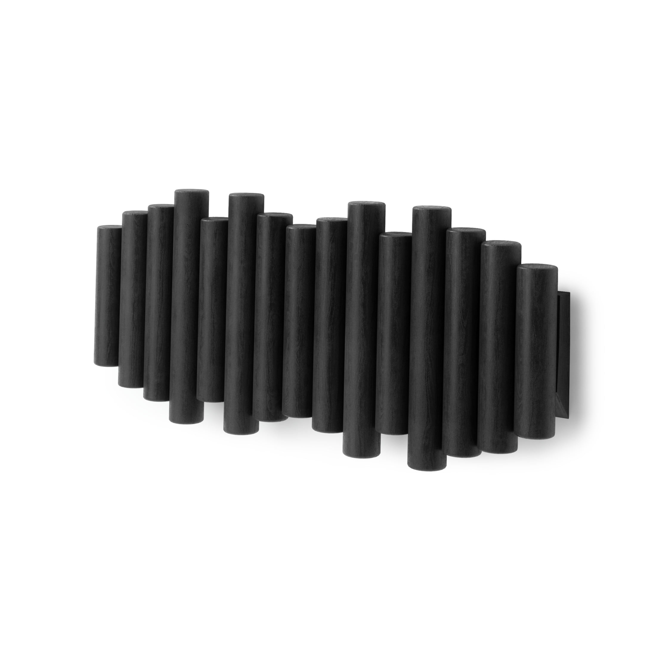 Umbra, Wall-Mounted Coat Rack, Picket, 5 Retractable Wood Pegs ...