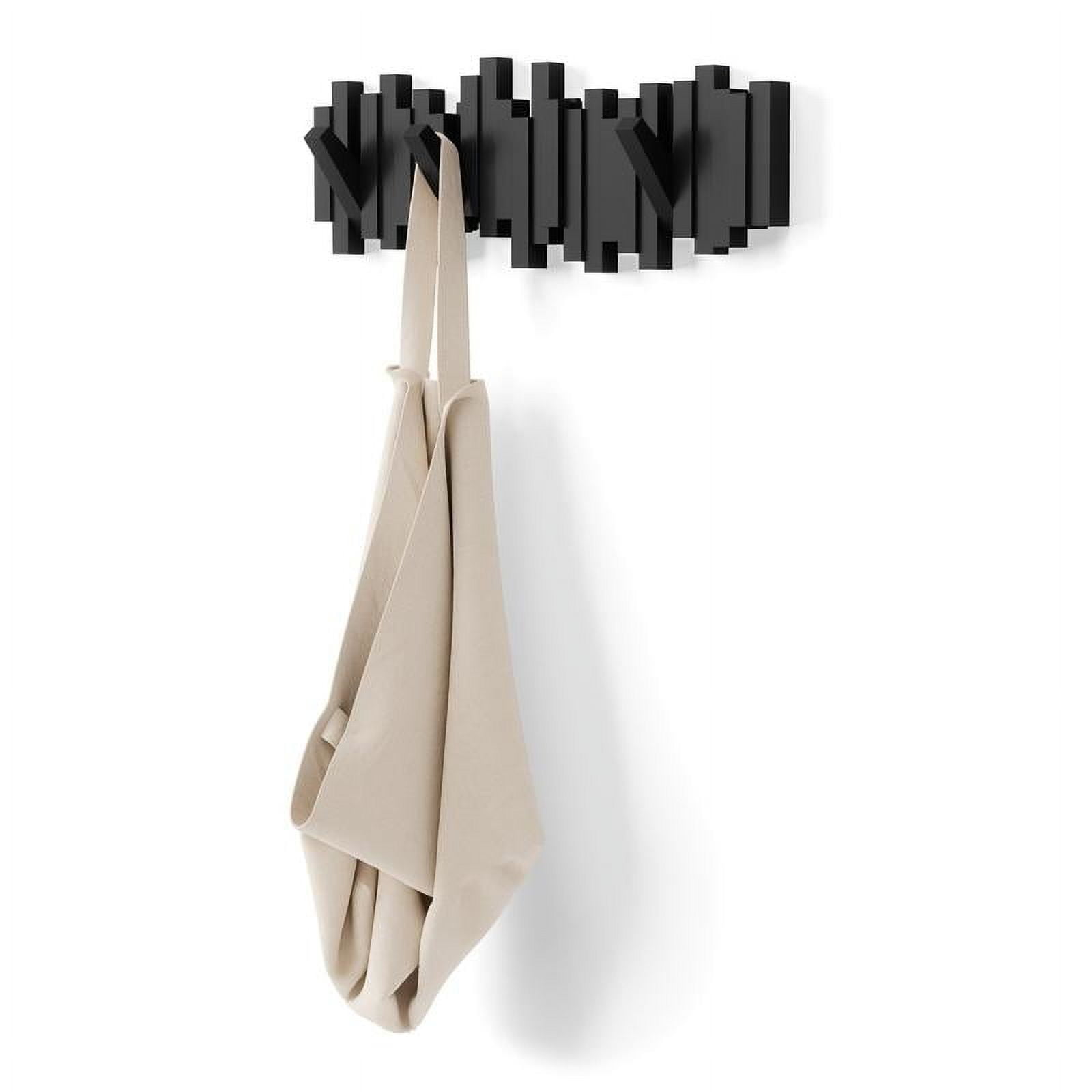 Sticks Wall Hook, Decorative Wall-Mounted Coat Rack with 5 Flip-Down ...