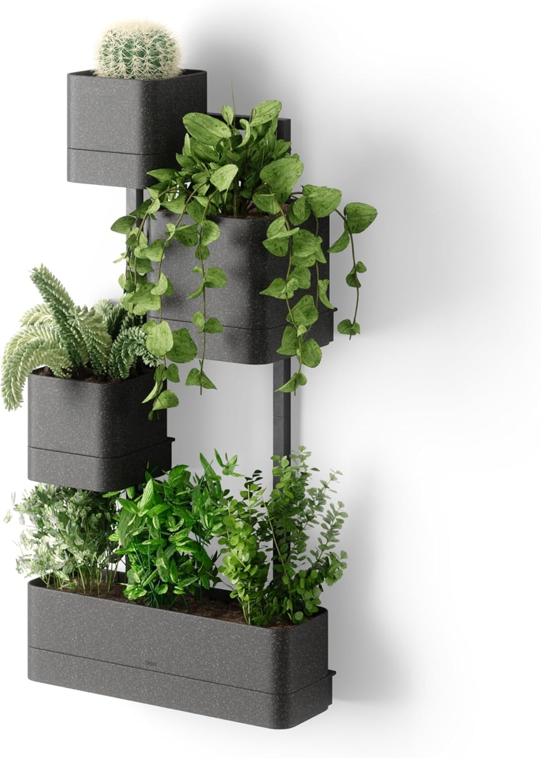 Umbra Wall Planter with 4 Lightweight and Durable Pots (Black ...