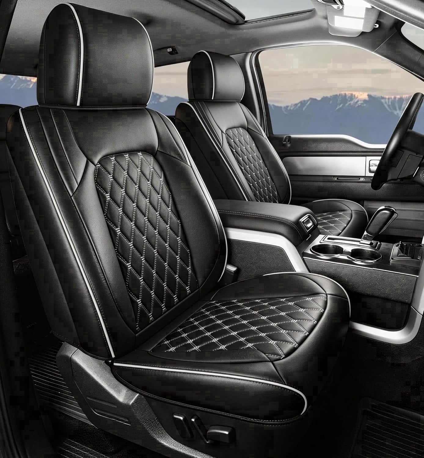 Umbrauto Custom Seat Covers for Silverado, Waterproof Nappa Leather ...