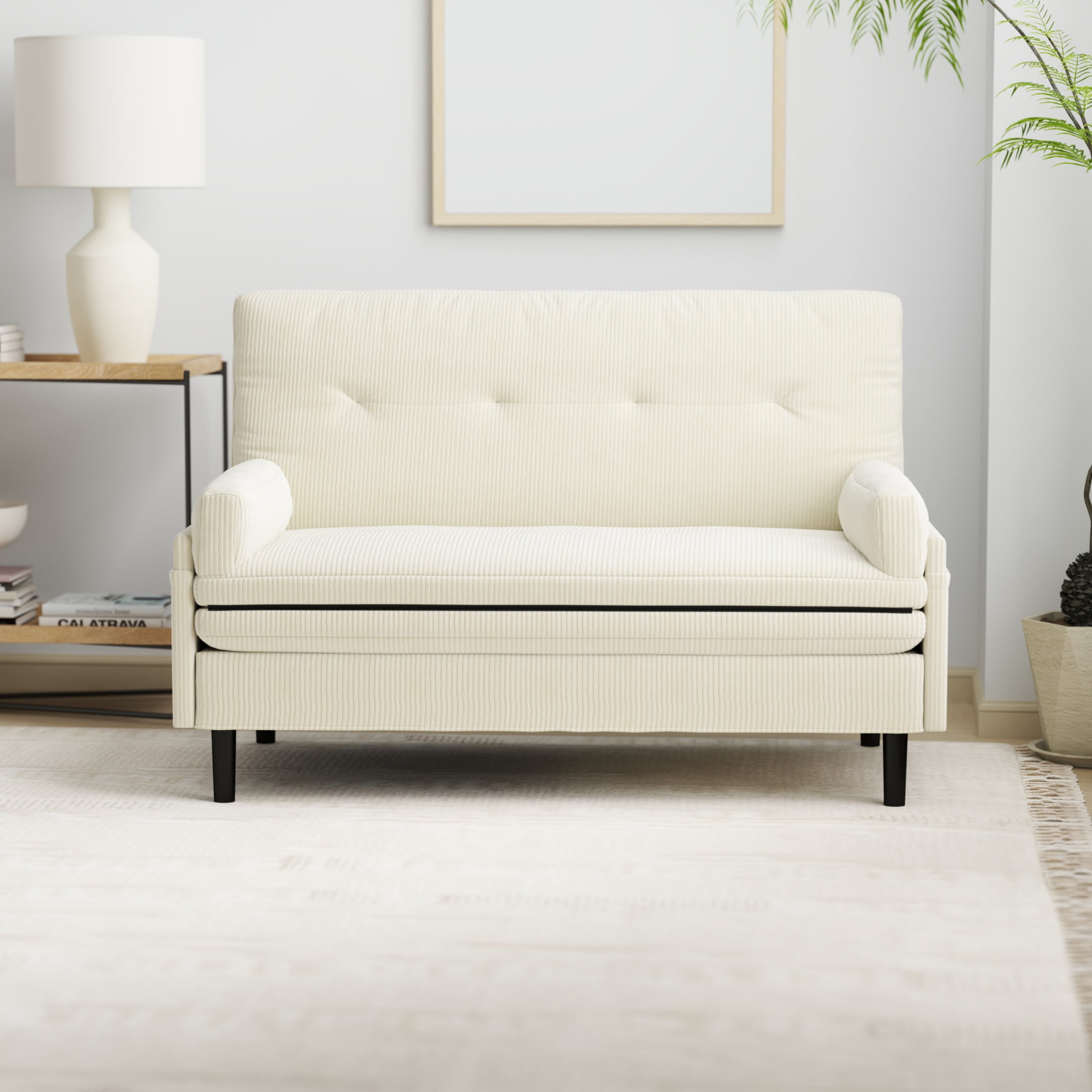 Umbreco Modern Corduroy Sofa Bed,3-in-1 Pull Out Sleeper Couch Bed with ...