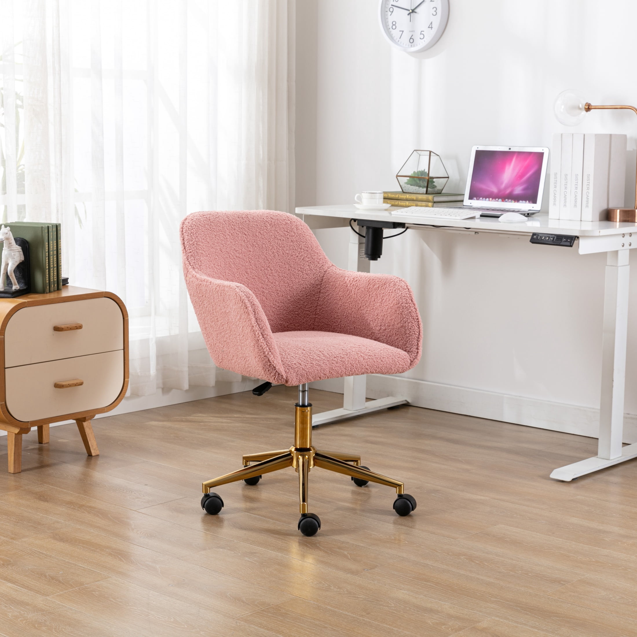 Umbreco Modern Teddy Office Chair,360 Swivel Comfy Office Chair with ...