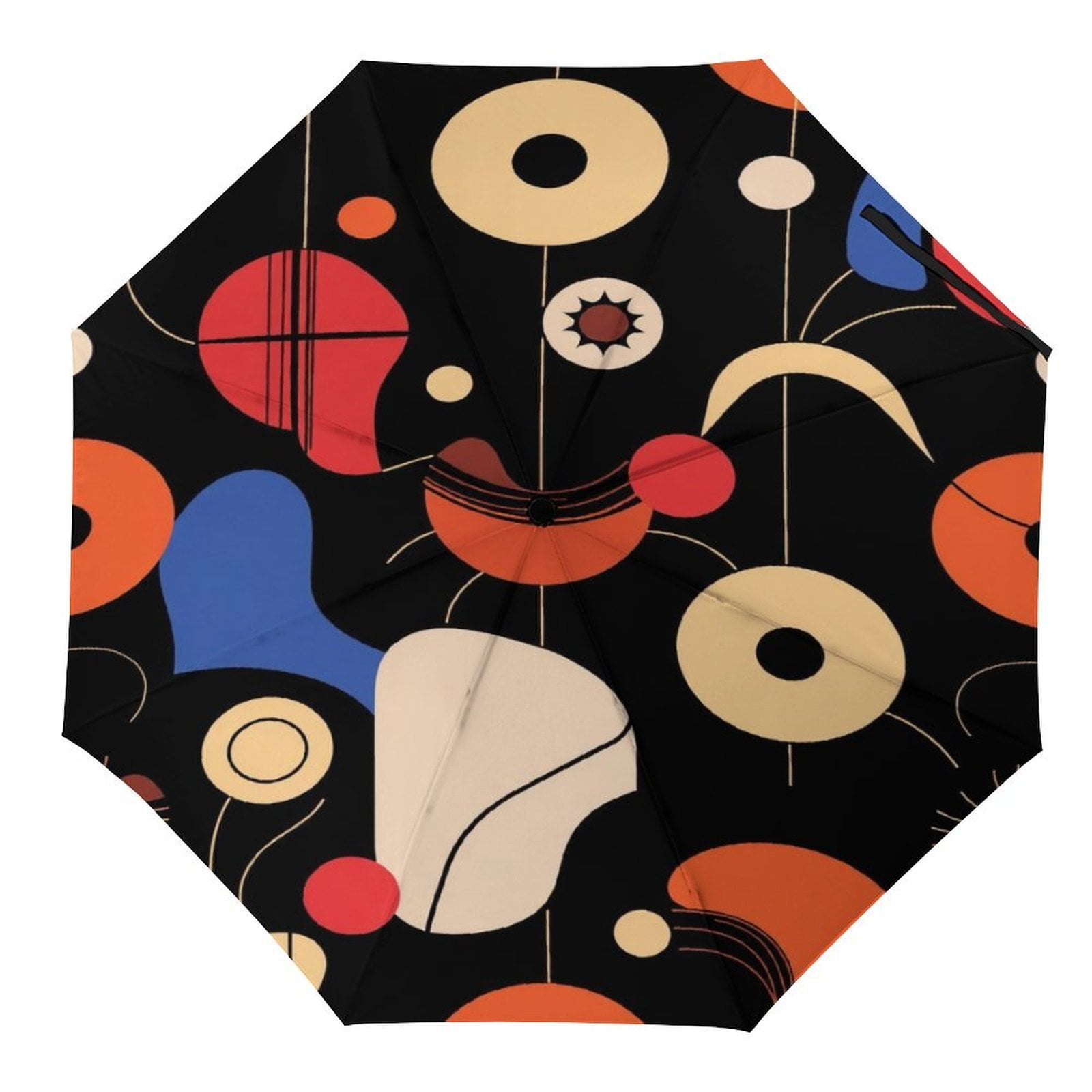 Umbrella Abstract Geometric Pattern Folding Umbrellas Windproof Black ...