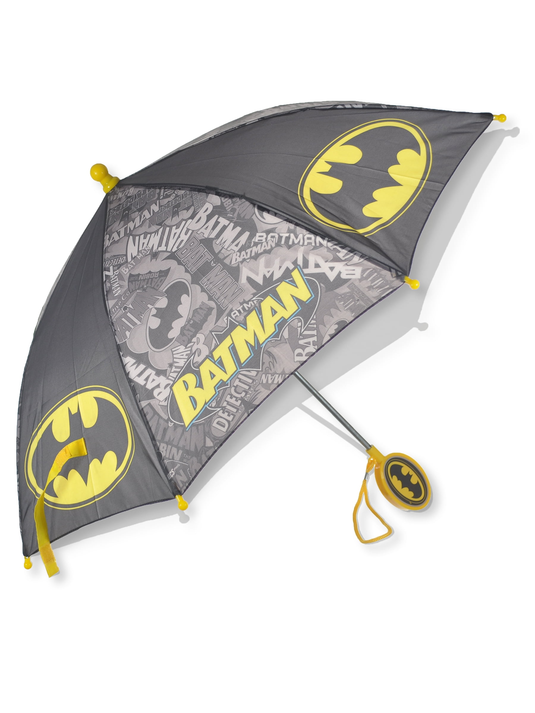 Batman Boys' Toddler Umbrella, Black and Yellow, Expandable, Character ...