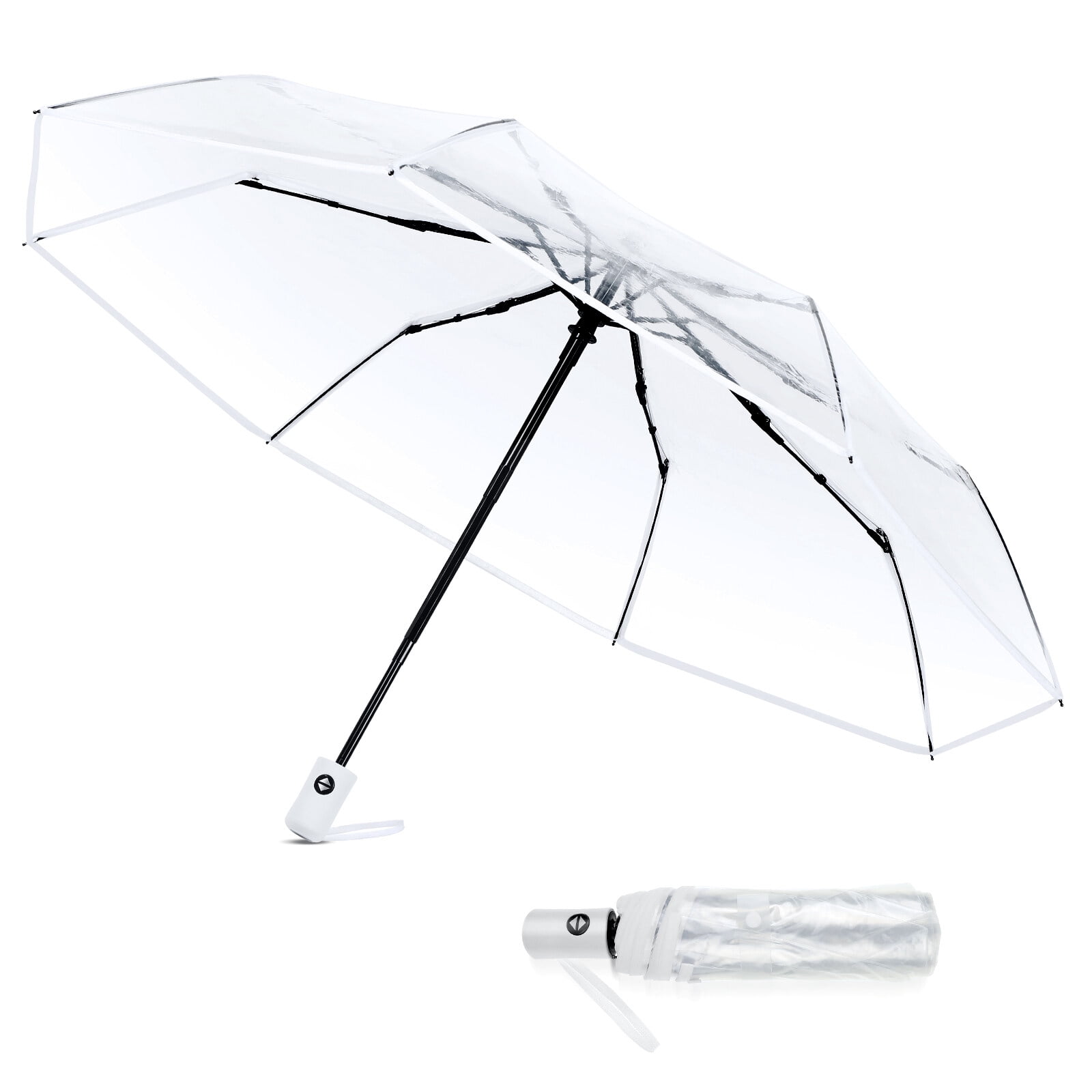 Umbrella Clear Umbrellas Fully Automatic Three-fold Transparent Reverse ...