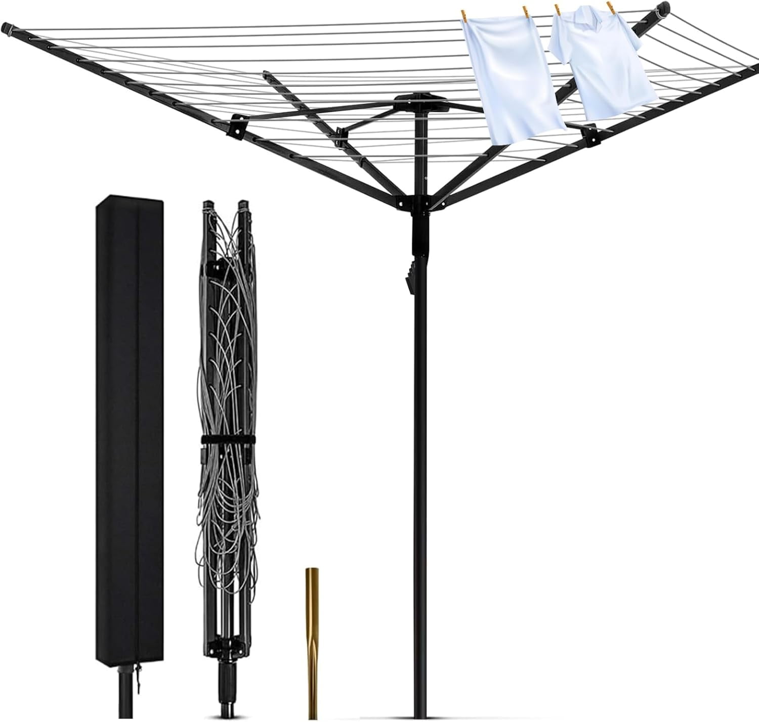 Umbrella Clothesline Outdoor,165 Feet Heavy Duty Outdoor Clothesline ...