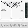 Umbrella Clothesline Outdoor with 40 Pegs, 4 Arms 12 Lines Rotary ...