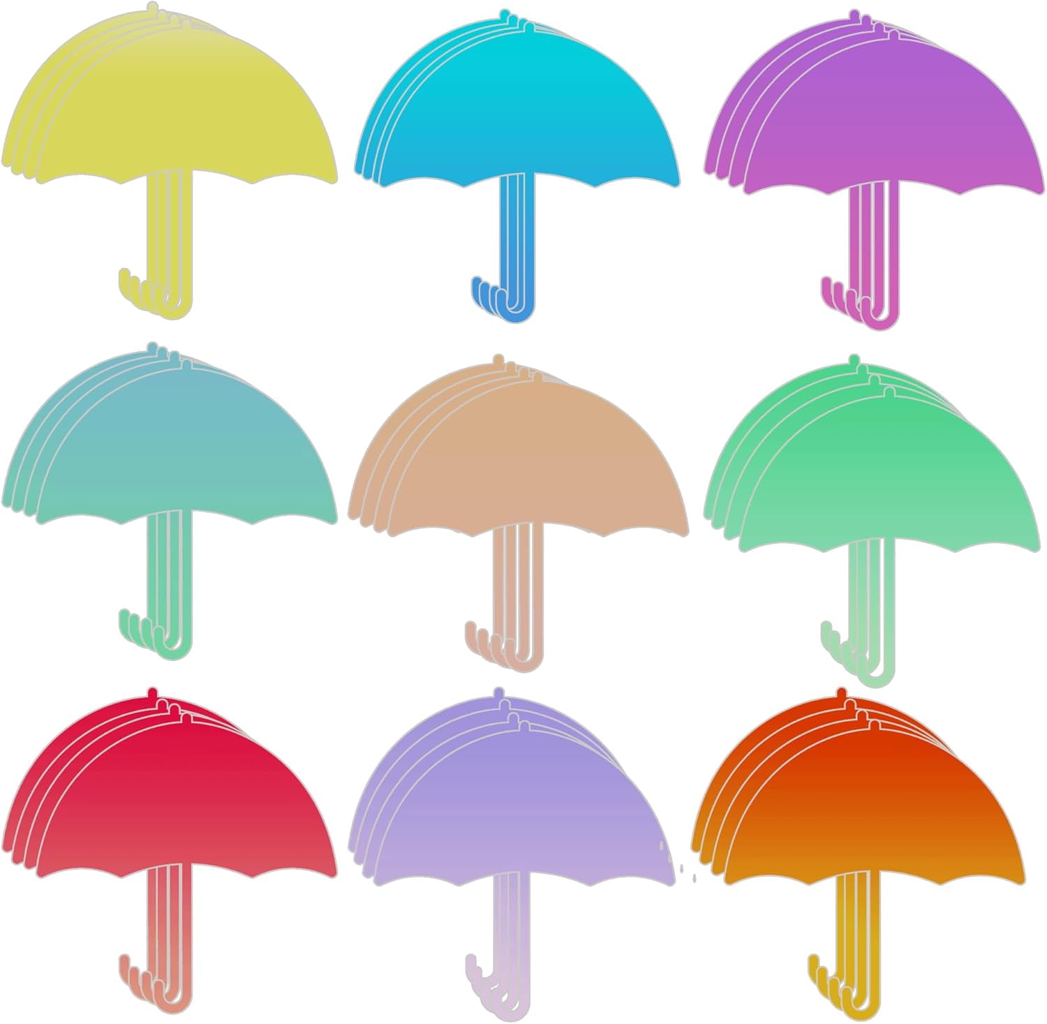 Umbrella Cutouts Paper Spring Summer Bulletin Board 90 Pcs Classroom ...