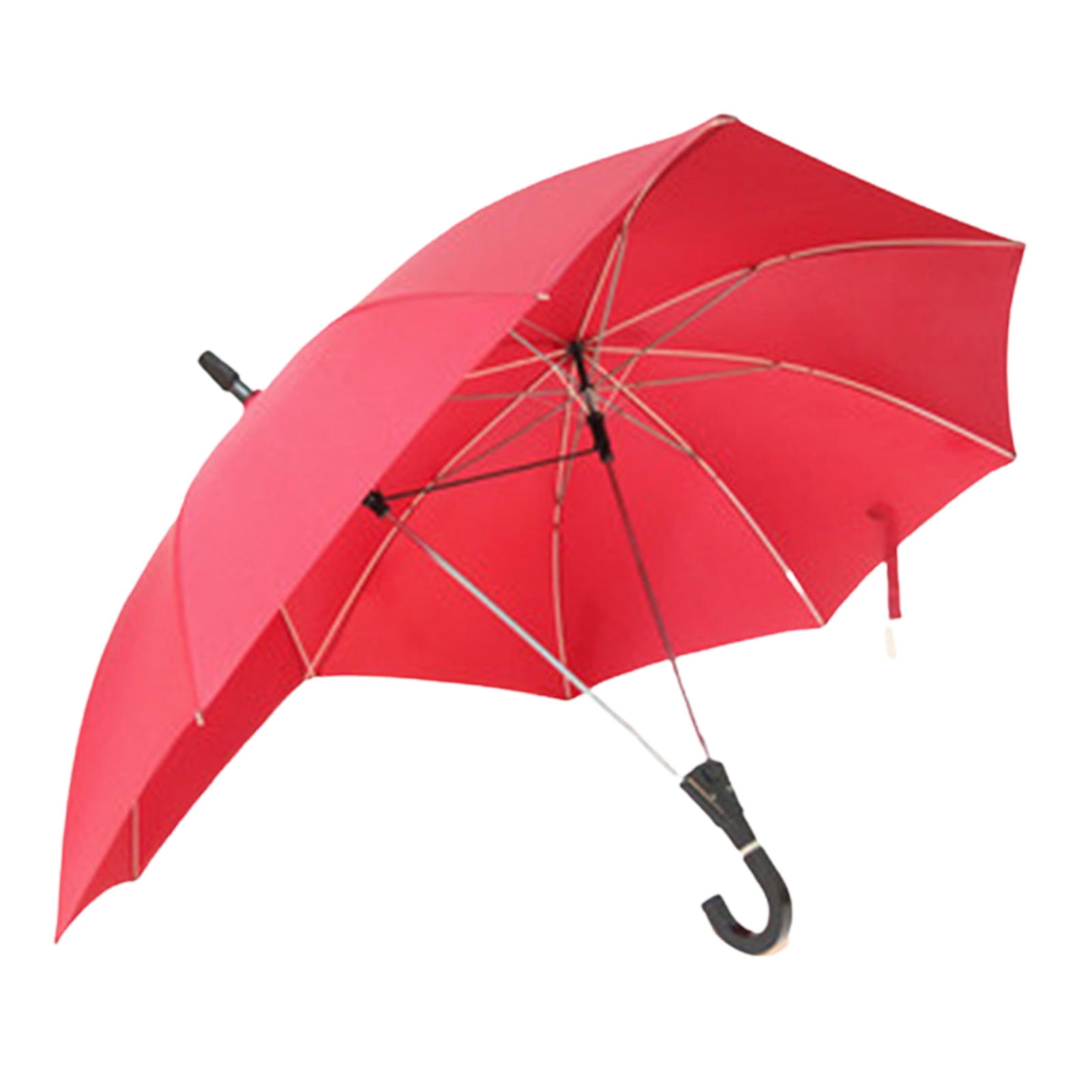 Umbrella Double Top Straight Pole Curved Handle Large Area Coverage ...