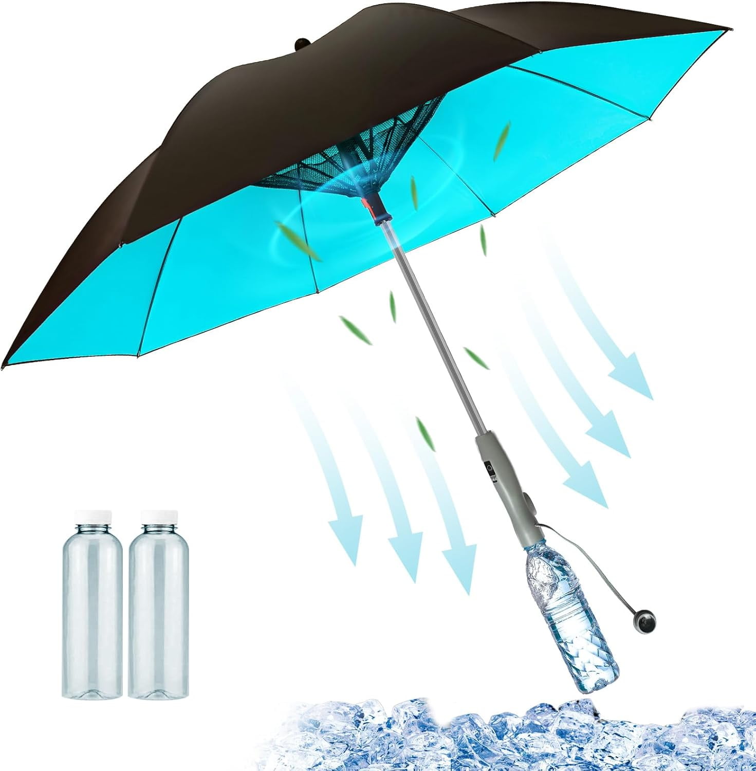 Umbrella with Fan and Mist Spray - 3 in 1 UV Blocking with Fan and ...