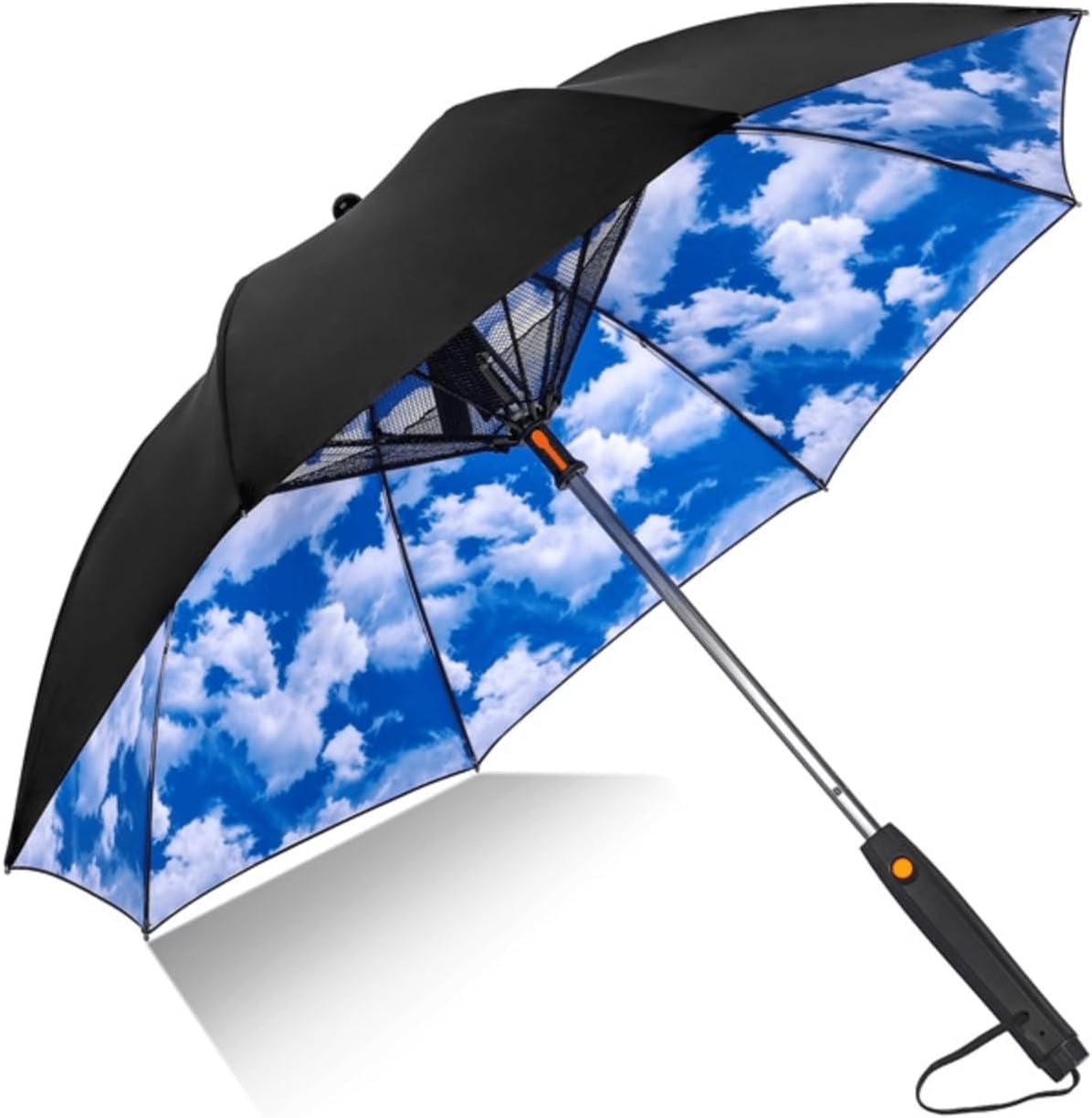 Umbrella with Fan and Mist Spray, USB Rechargeable, UPF 50+ Sun and ...
