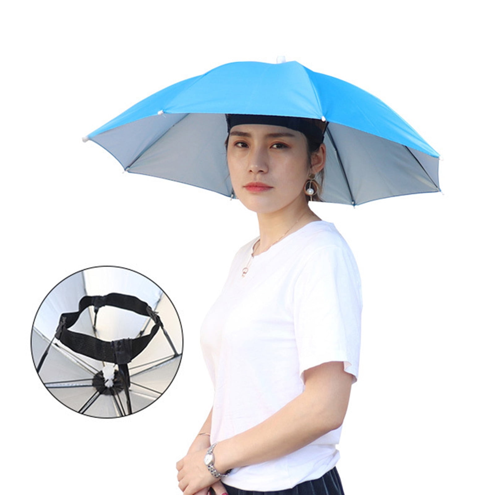 Umbrella Hat, 27" Diameter Hands-Free Umbrella Hats, Head Umbrella Hat ...