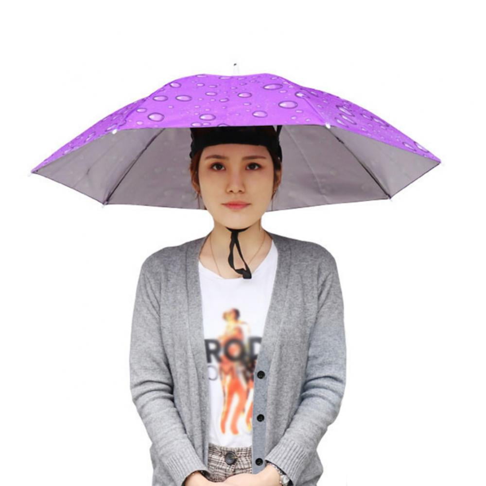 Umbrella Hat, 30 inch Fishing Umbrella Hat Hands Free Foldable UV ...