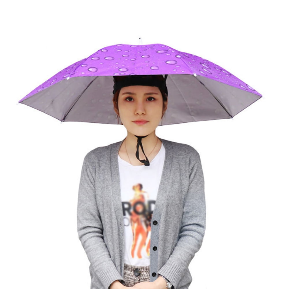 Umbrella Hat, 30 inch Hands Free Umbrella Cap for Adults and Kids ...
