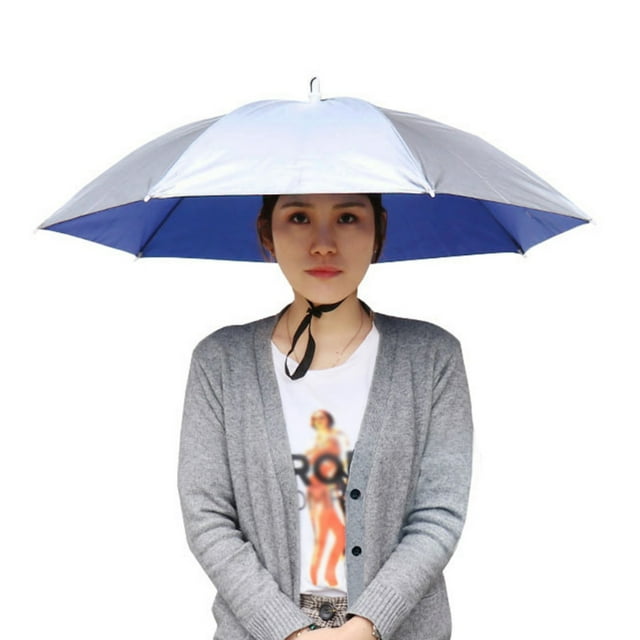 Umbrella Hat, 30 inch Hands Free Umbrella Cap for Adults and Kids ...
