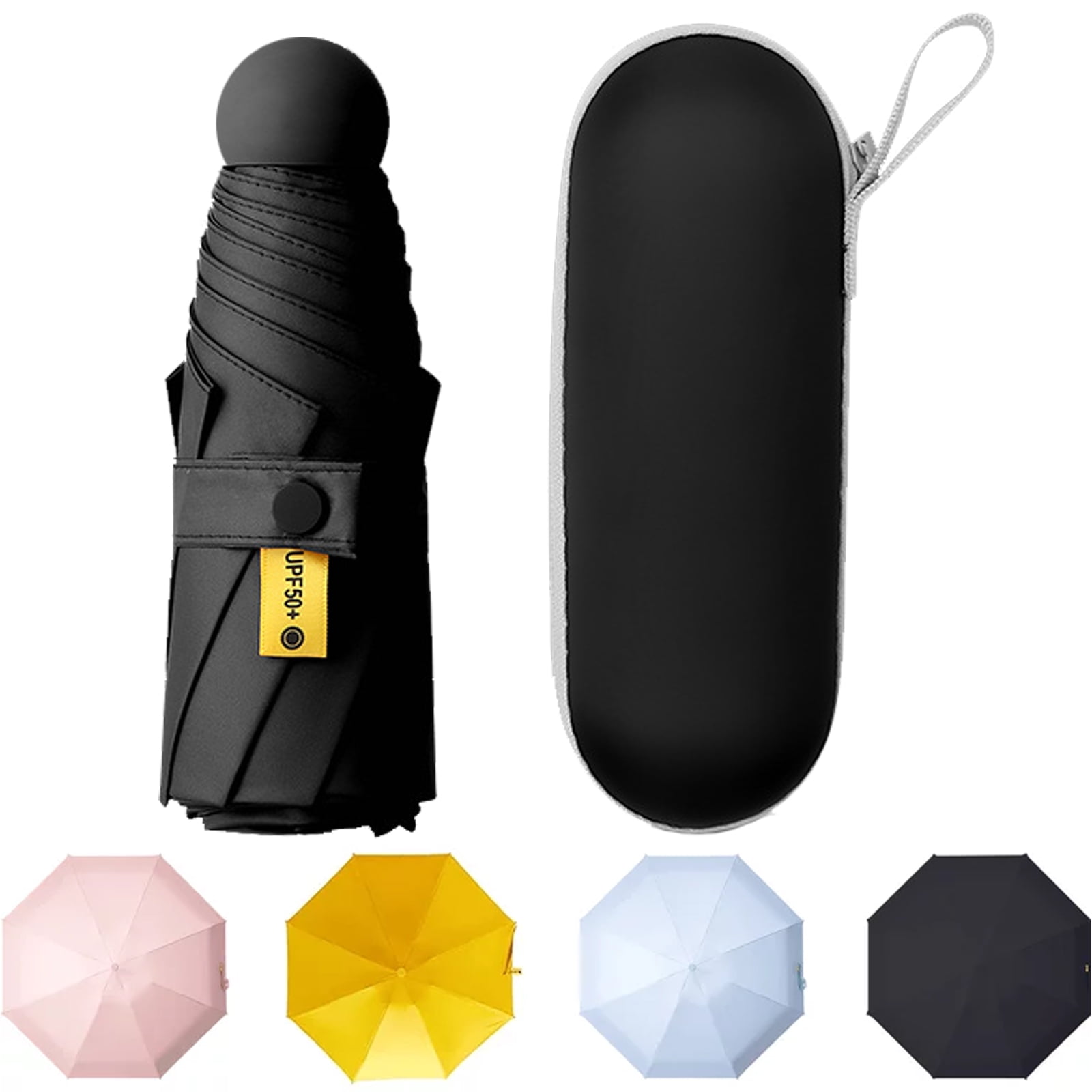 CyeeIves Compact & Lightweight Mini Folding Umbrella with UV Protection, Ideal for Travel ...