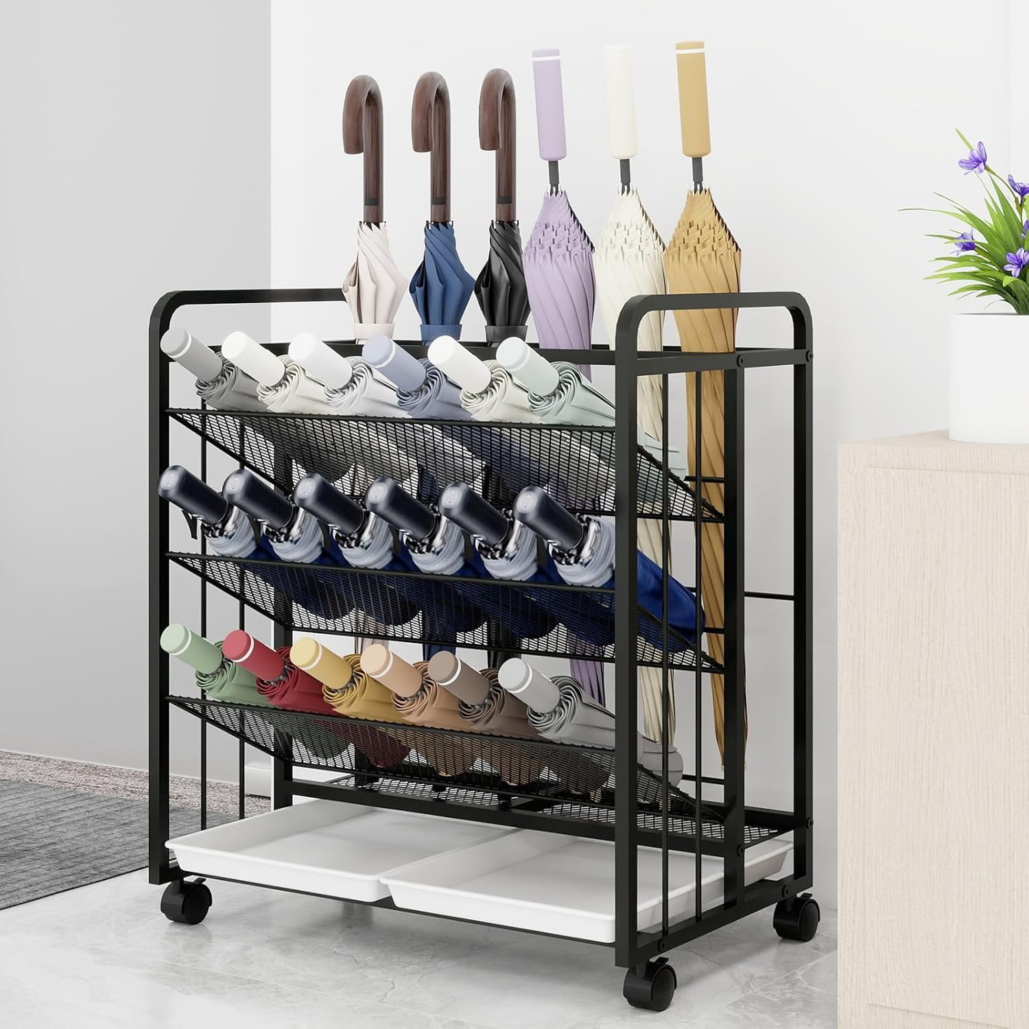 Umbrella Holder for Entryway,Large Umbrella Stand with Wheels ...
