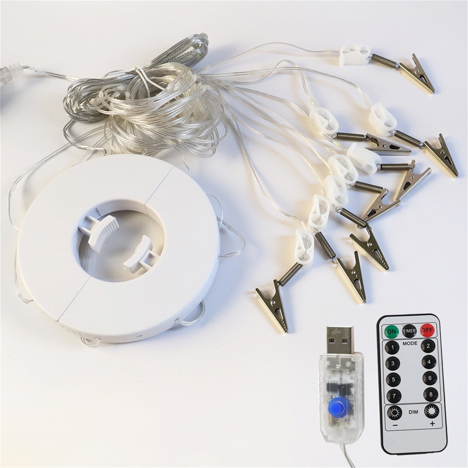 Umbrella Lights Patio Outdoor Strings Lights with 104 LEDs 8 Lighting ...