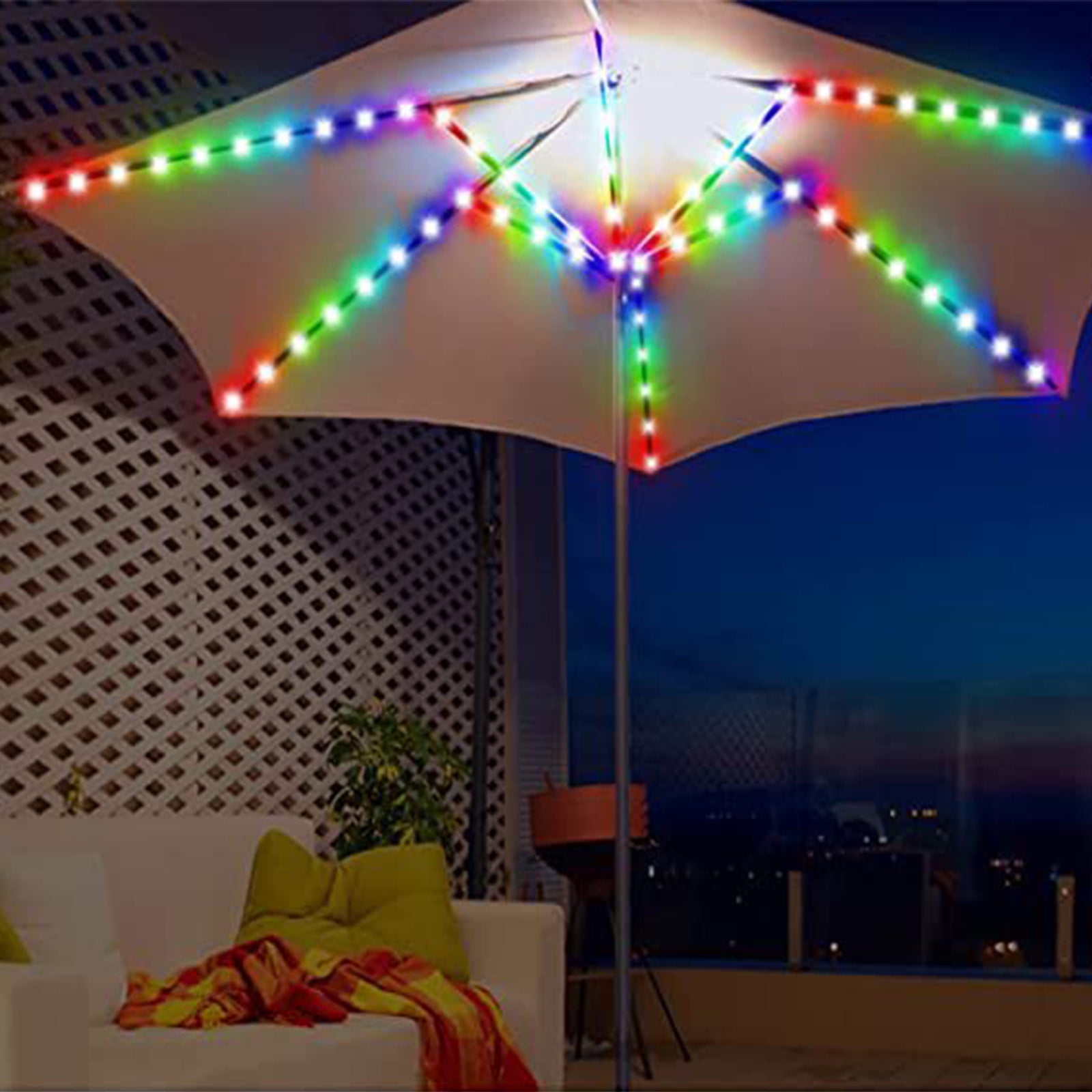 Umbrella Lights,Solar Powered,8 Led Lighting Modes String Lights with ...