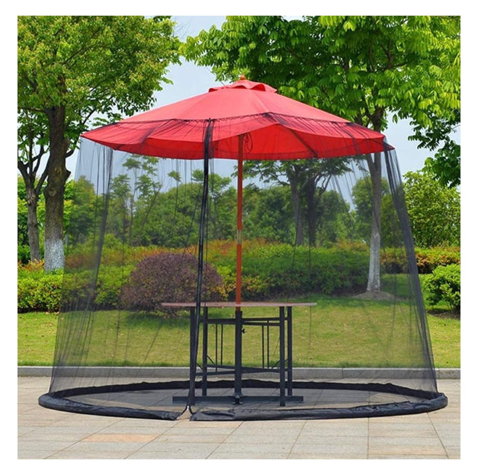Umbrella Mosquito Net 7.5-11ft - Patio Umbrella Bug Netting, Universal ...