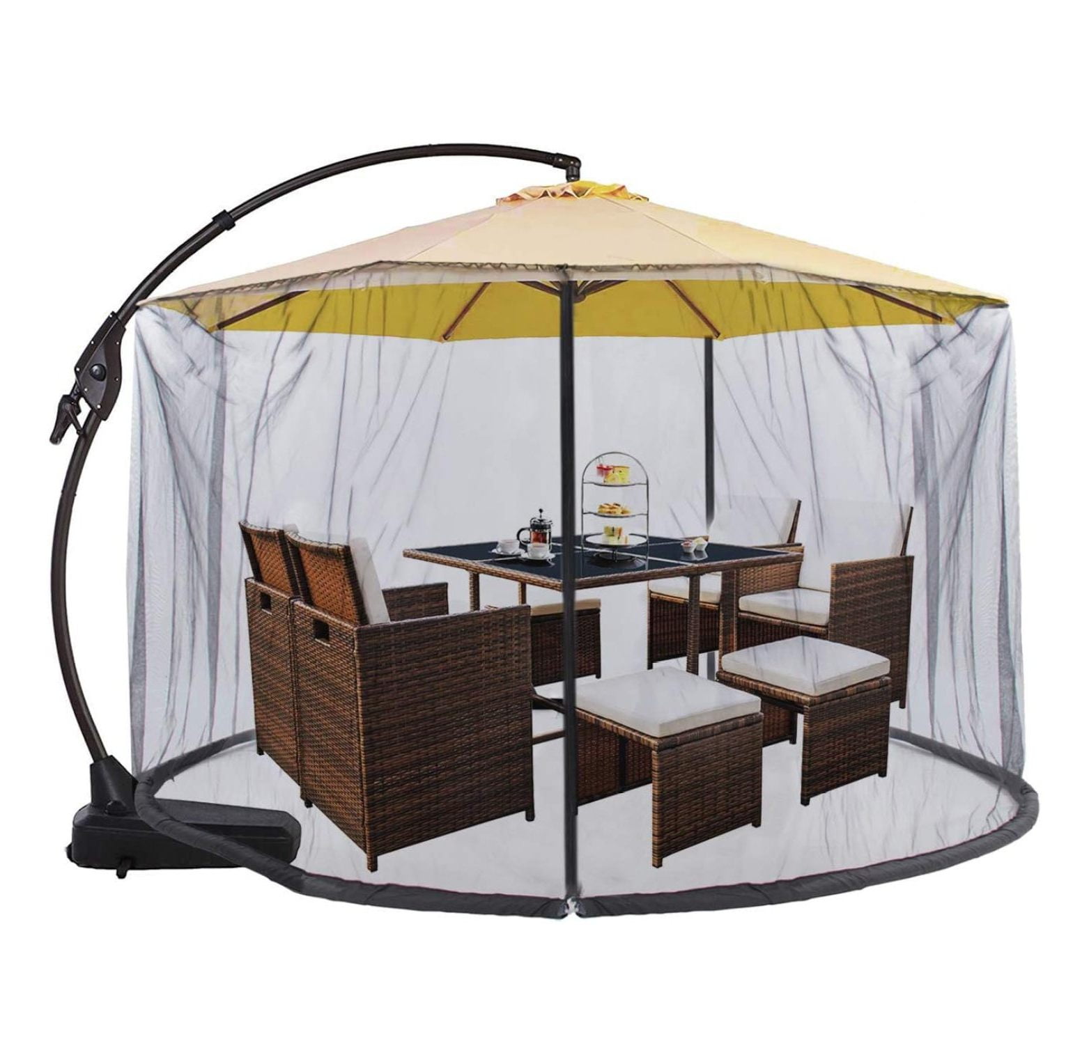 Umbrella Net, Fits 9-11 ft Umbrellas, Mosquito Netting Table Screen for ...