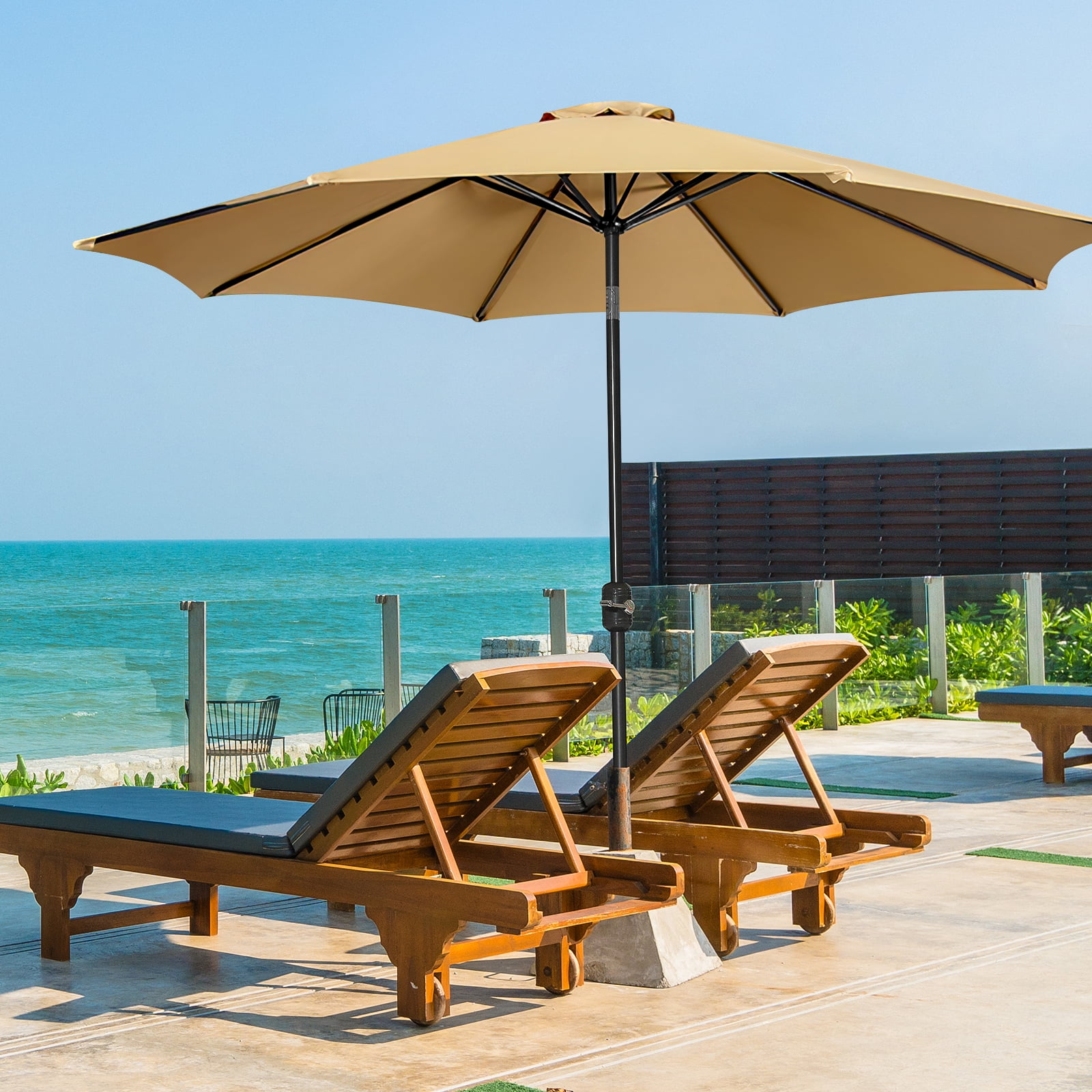 Beach Umbrella Canopy Outdoor Replacement Canopy Patio Garden Pool ...