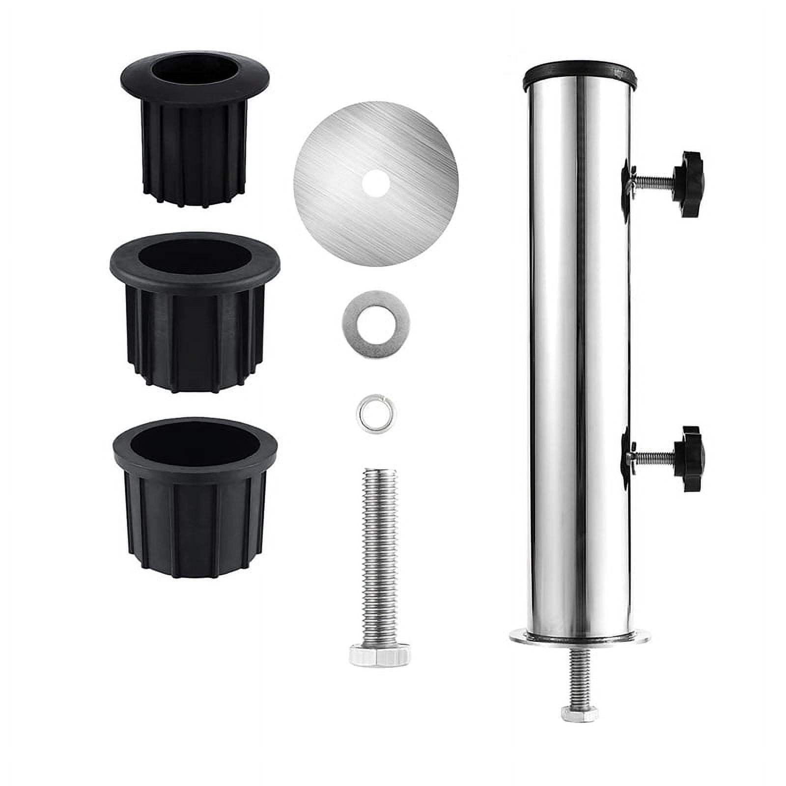 Umbrella Pole Mount Stand Tube Set, Outdoor Parasol Base Holder Insert ...