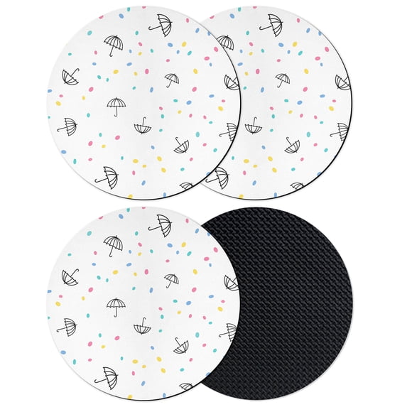 Umbrella Polka Dot Coasters Set of 4, Absorbent Coasters for Drinks ...