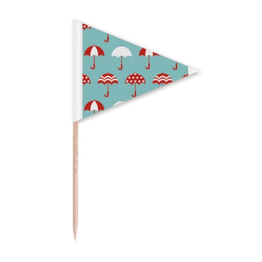 Umbrella Rain Weather Cloud Sun Toothpick Triangle Cupcake Toppers Flag ...