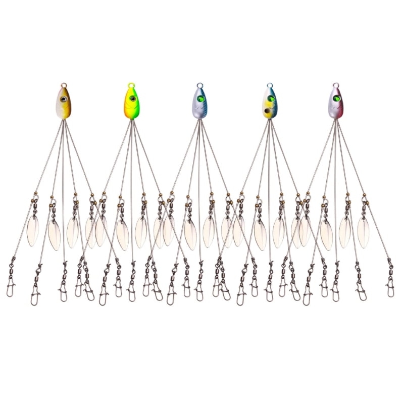 Umbrella Rigs Fishing Rigs 5 Arm Rigs Swimbait Set with 4 Leaf ...