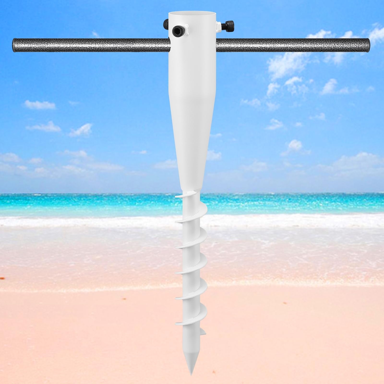 AEASKIEY Umbrella Sand Anchor,Heavy Duty Steel No Dig Beach Sand Ground ...
