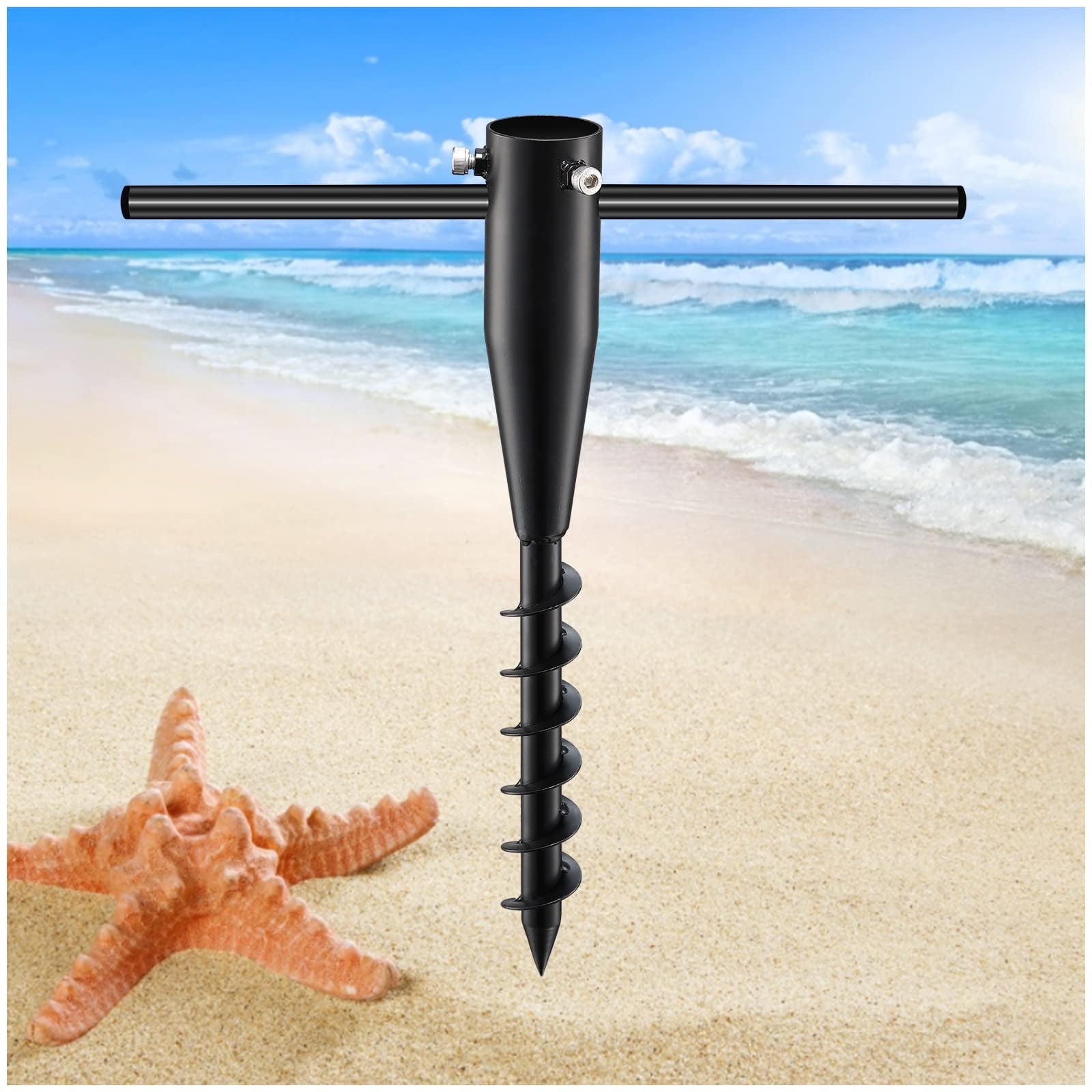AEASKIEY Beach Umbrella Sand Anchor, Heavy Duty Beach Umbrella Stand ...