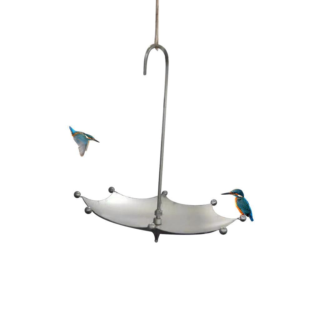 Umbrella Shaped Bird Trough Outdoor Retro Rusty Bird Feeder Bird Bath ...