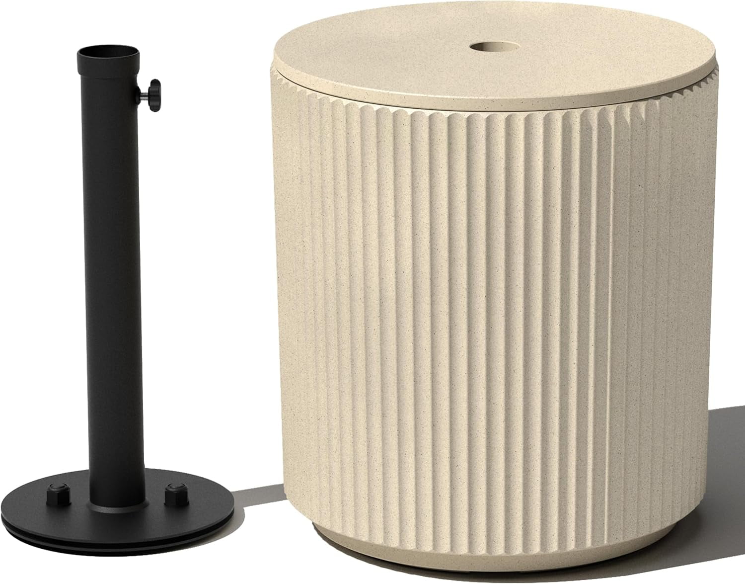 Umbrella Side Table - Outdoor Patio Table with Umbrella Hole for Porch ...