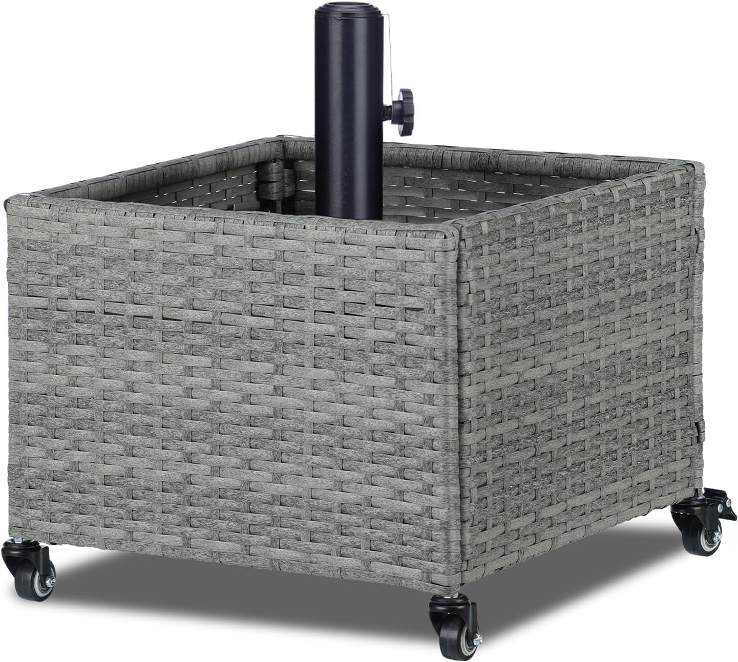 Umbrella Stand Outdoor Base with 4 Wheels Heavy Duty Patio Umbrella ...
