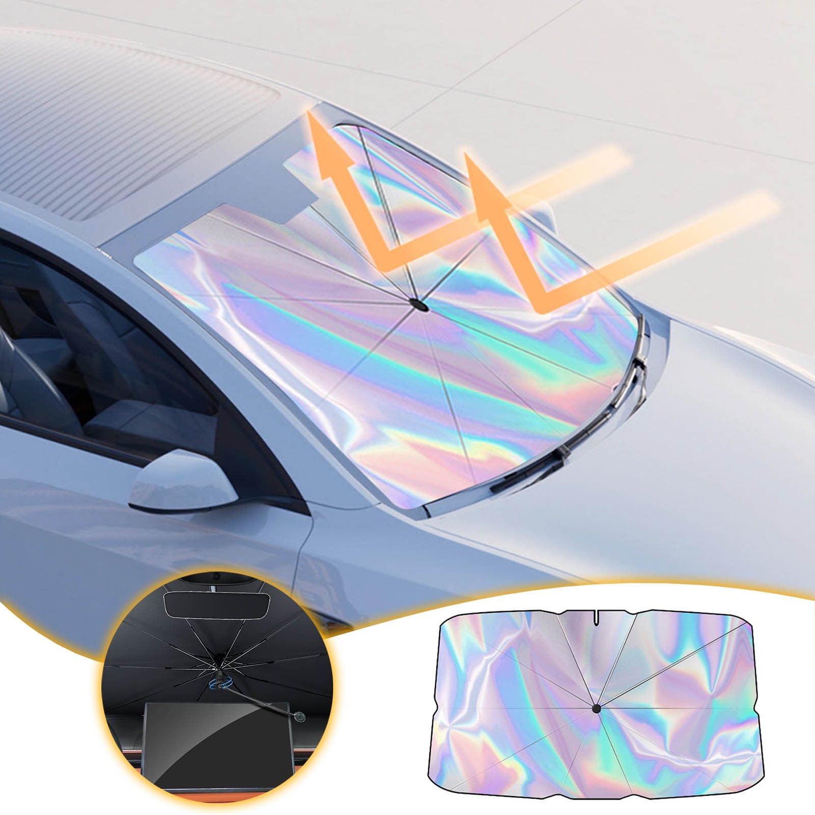 Umbrella Sunshade, Car Thermal Insulation, Window Sunshade, Retractable ...