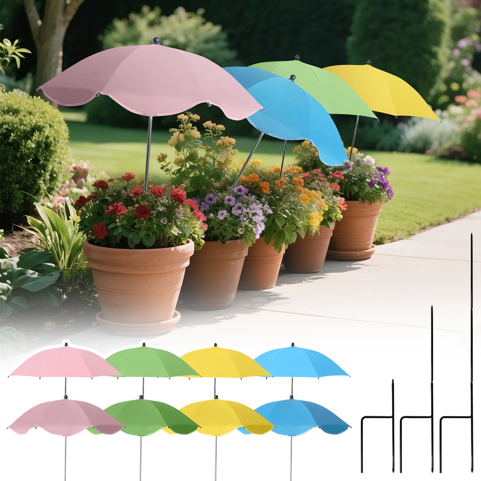 Umbrellas for Outdoor Plants, Garden Outdoor patio Umbrella Shade for Potted and Garden Beds ...