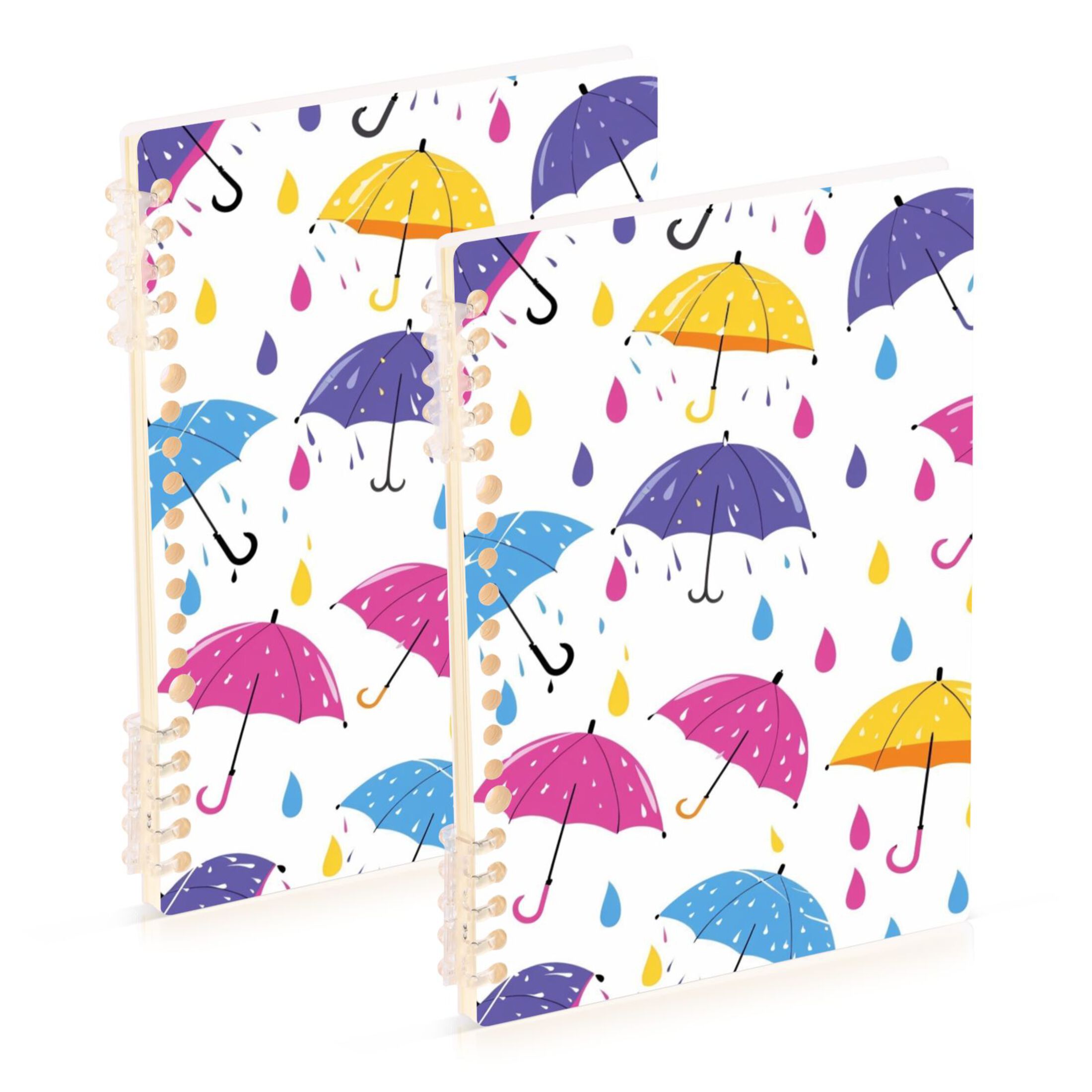 Umbrellas Raindrop Ring Binder Notebook Journey Note Diary College ...