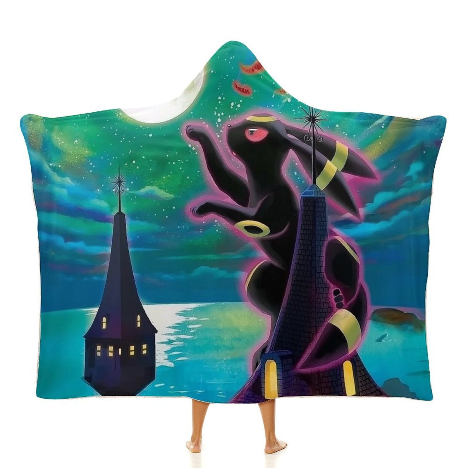 Umbreon Lightweight Cloak Hooded Blanket Fleece Cozy Plush Warm ...