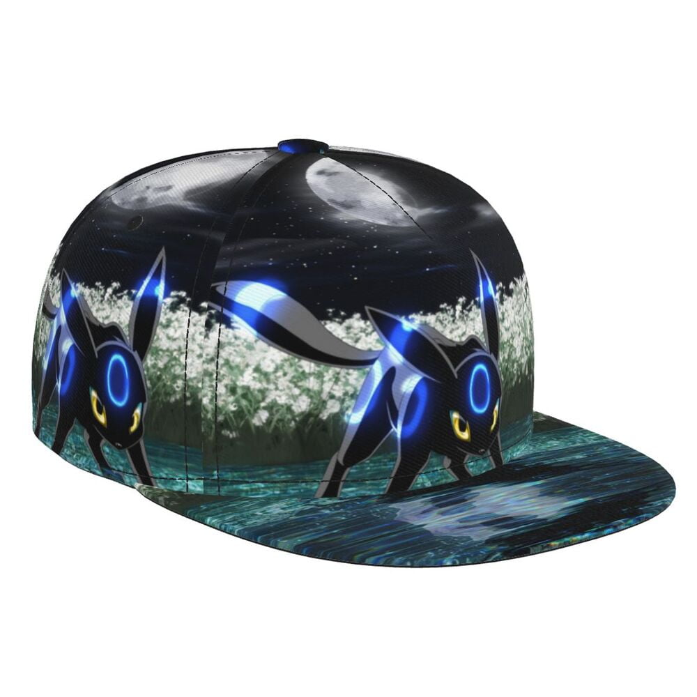 Umbreon Midnight Adjustable Flat Brim Baseball Cap Snapback Hat Hip Hop ...
