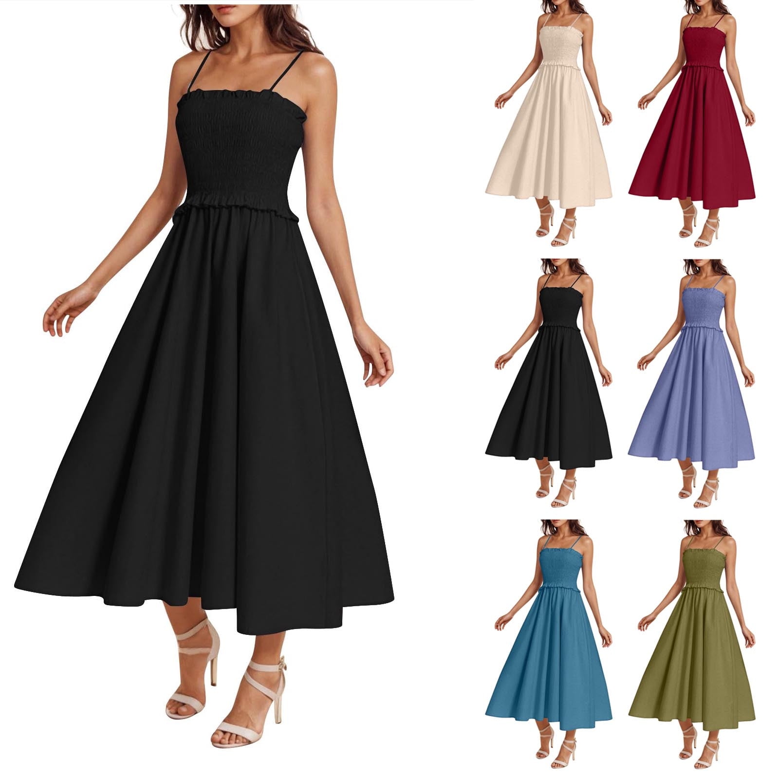 Umbreon Prom Dresses for Women Sleeveless A Line Spaghetti Strap Midi ...