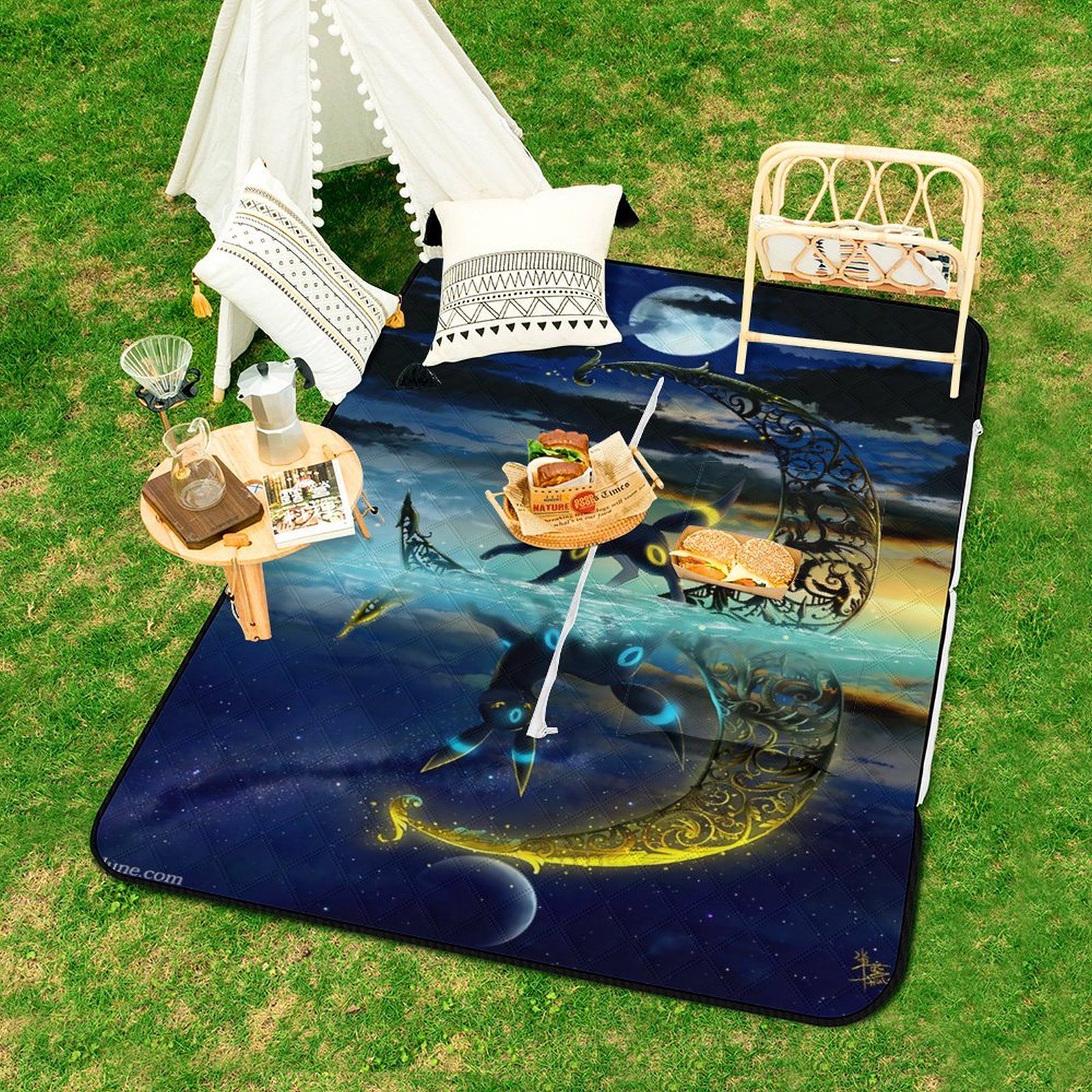 Umbreon Y Umbreon Shiny Picnic Blanket Outdoor Extra Large Picnic Mat ...