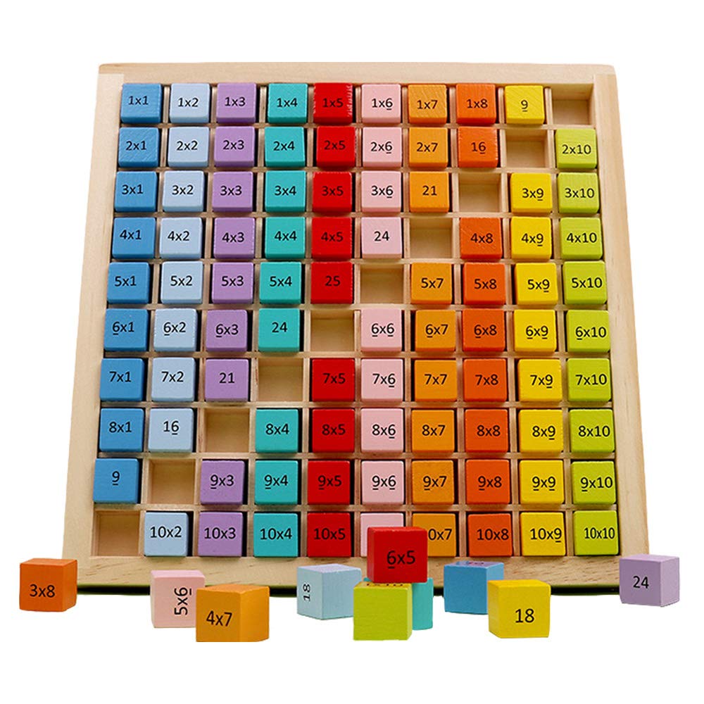 Umbresen Wooden Multiplication Board OIF8 Game, 100 Cubes Blocks ...