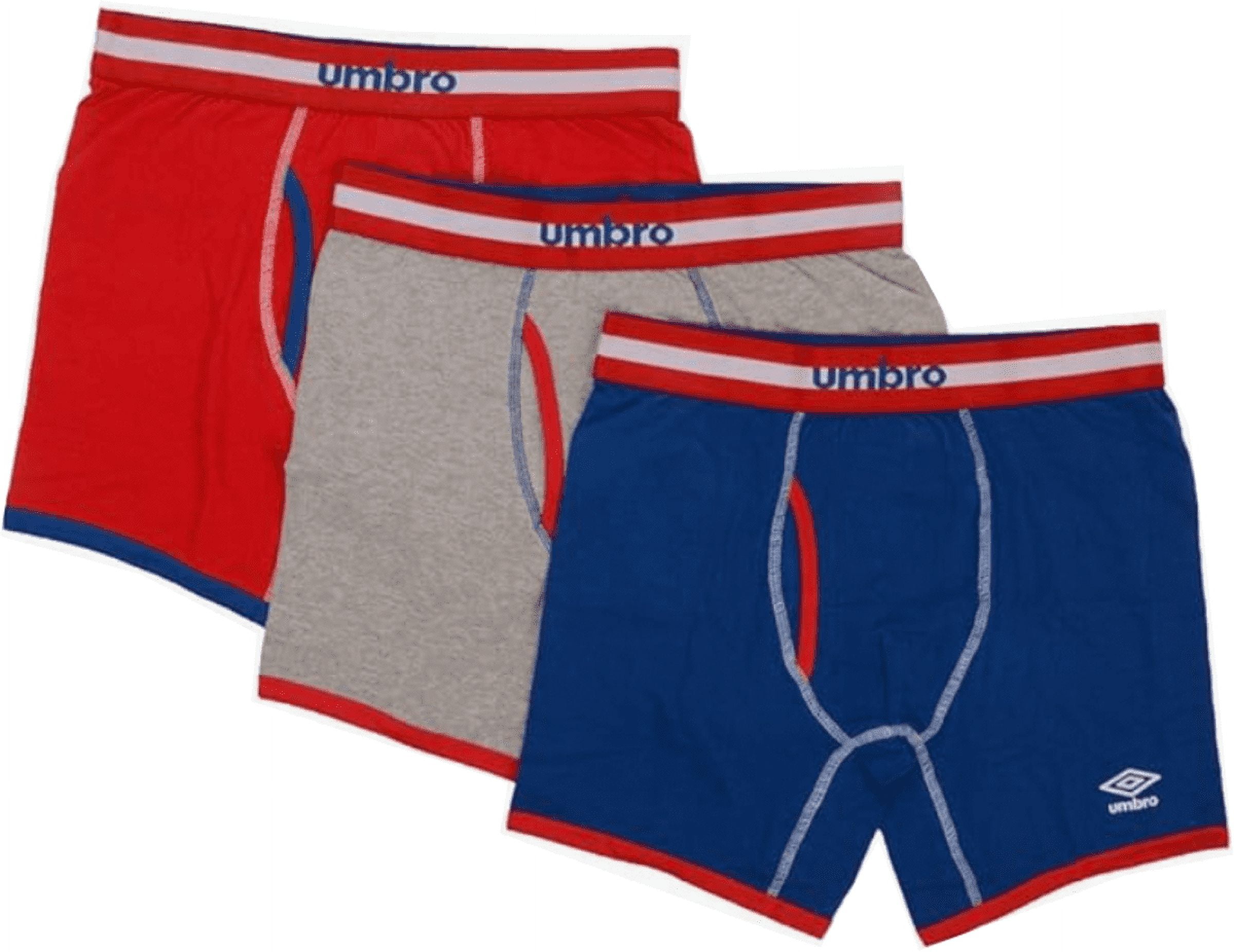 Umbro Men's 3-Pack Boxer Briefs Underwear Cotton Multicolor Size XL - Walmart.com